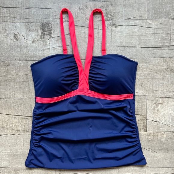 Boden | Swim | Boden Blue Corsica Vneck Swim Tankini Top Contrast Neon ...